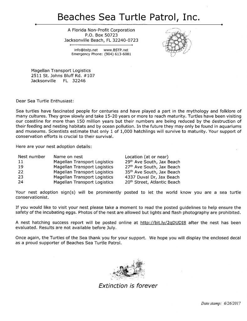 Community Support – Beaches Sea Turtle Patrol, Atlantic, Neptune and ...